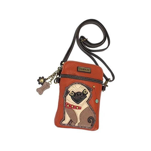 chala バッグ パッチ カバン かわいい チャラ ブランド ショルダーバッグ ボディバッグ 綺麗 レディース ウィメンズ  Chala Pug Cellphone Crossbody Handbag - Convertible Stra...
