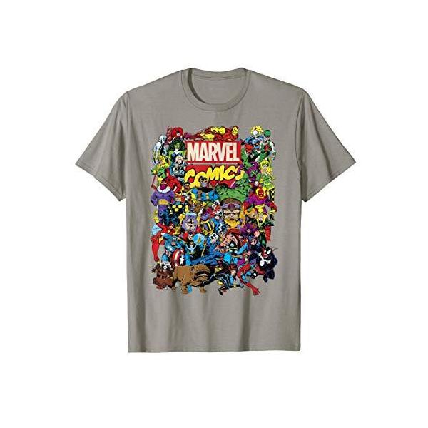 Tシャツ キャラクター ファッション トップス 海外モデル A6Q9X713FHP Marvel Comics Retro Classic Avengers Heroes Group Shot T-Shirt海外限定品を迅速輸入！5〜15営...