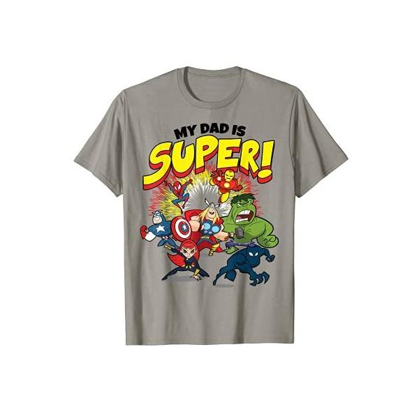 Tシャツ キャラクター ファッション トップス 海外モデル CK3Q2N7J62Q Marvel Father's Day My Dad Is Super Avengers Breakthrough T-Shirt海外限定品を迅速輸入！5〜...