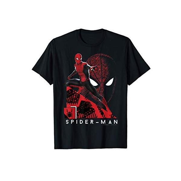 Tシャツ キャラクター ファッション トップス 海外モデル 2M75ZKJ4V8G Marvel Spider-Man Far From Home Portrait Tech Background T-Shirt海外限定品を迅速輸入！5〜1...