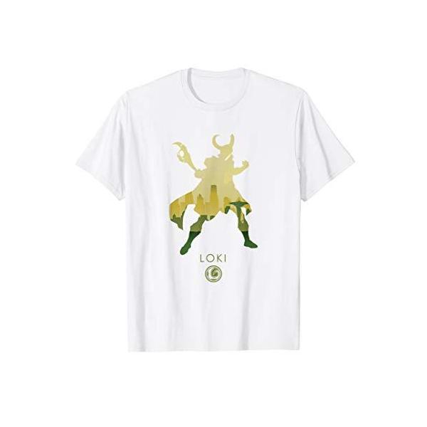 マーベル Marvel ロキ シルエット 半袖Tシャツ メンズ【Sサイズ】 ホワイト ファッション トップス アメリカTシャツ キャラクター ファッション トップス 海外モデル YEK75820X8K Marvel Loki God of ...