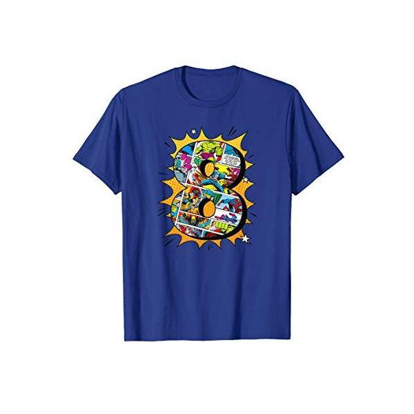 マーベル Marvel アベンジャーズ コミック 8歳の誕生日 半袖Tシャツ キッズ6-6x 【日本サイズ110-120相当】 ブルー ファッション トップス アメリカTシャツ キャラクター ファッション トップス 海外モデル C0WE3S...