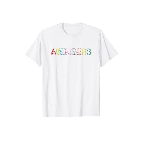 マーベル Marvel アベンジャーズ レインボーロゴ 半袖Tシャツ レディース 【Sサイズ】 ブラック ファッション トップス アメリカTシャツ キャラクター ファッション トップス 海外モデル GVCTGMZX93S Marvel Av...