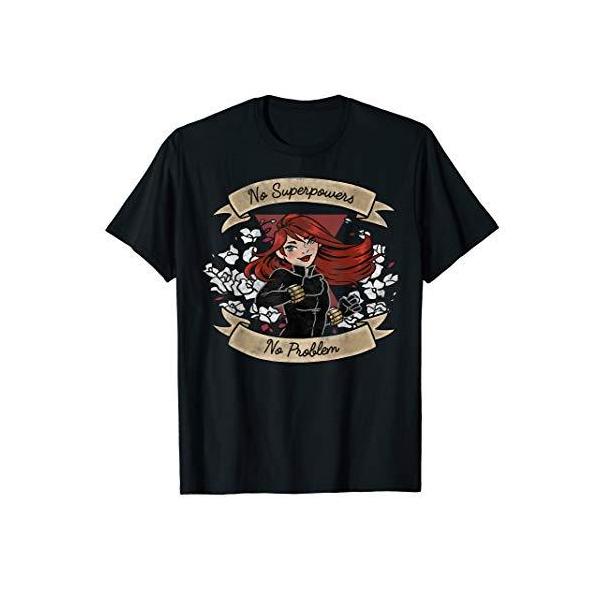 Tシャツ キャラクター ファッション トップス 海外モデル 85N6J6Z0HK3 Marvel Black Widow No Superpowers No Problem Portrait T-Shirt海外限定品を迅速輸入！5〜15営業...
