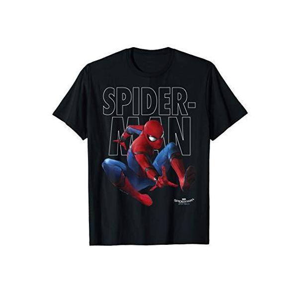 Tシャツ キャラクター ファッション トップス 海外モデル 8JX3HX3GCCF Marvel Spider-Man Homecoming Outlined Epic Jump Pose T-Shirt海外限定品を迅速輸入！5〜15営業日...