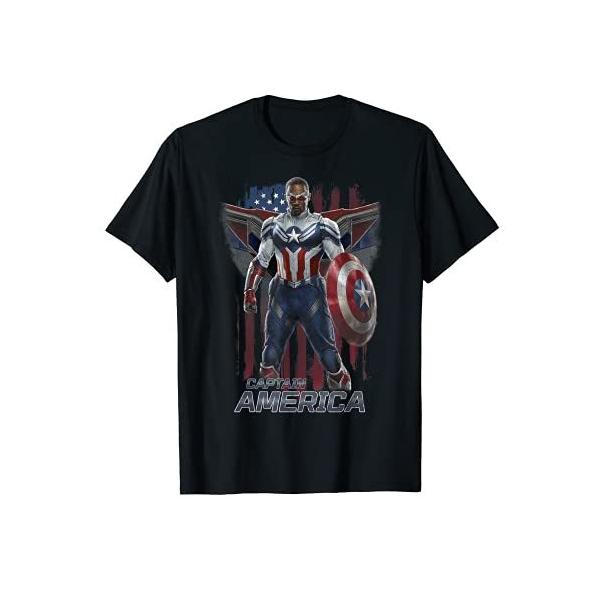 マーベル Marvel ファルコン キャプテンアメリカ 半袖Tシャツ キッズ6-6x 【日本サイズ110-120相当】 ブラック ファッション トップス アメリカTシャツ キャラクター ファッション トップス 海外モデル CSA4D5BFB...