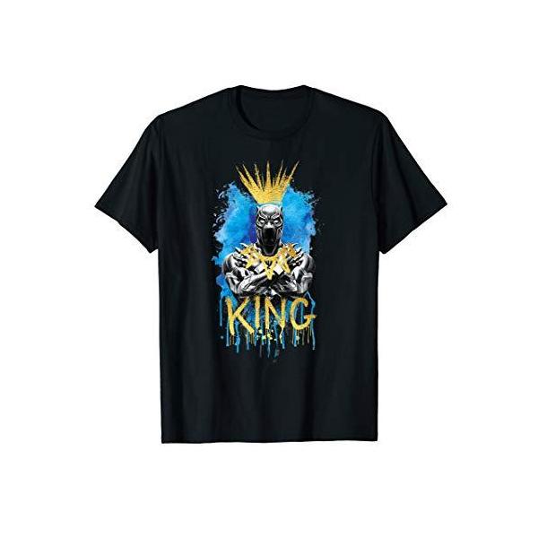 マーベル Marvel ブラックパンサー キング 半袖Tシャツ キッズ6-6x【日本サイズ110-120相当】 ブラック ファッション トップス アメリカTシャツ キャラクター ファッション トップス 海外モデル TAFSK4CEHNS M...