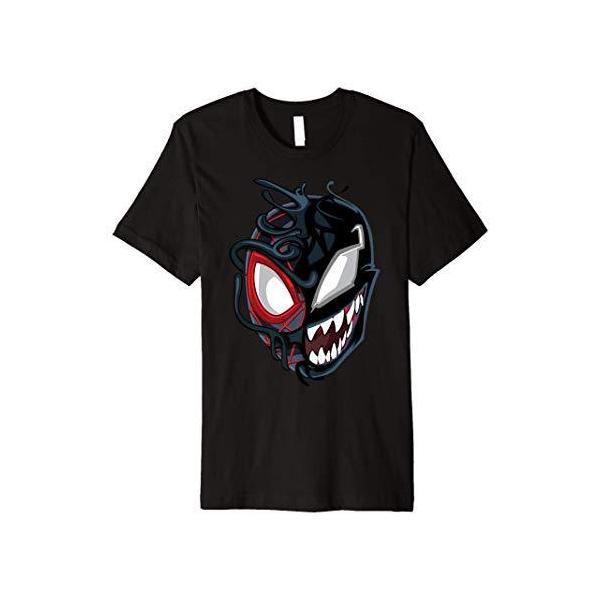 Tシャツ キャラクター ファッション トップス 海外モデル 2B2K6QBFW1Z Marvel Spider-Man Maximum Venom Miles Morales Big Face Premium T-Shirt海外限定品を迅速...