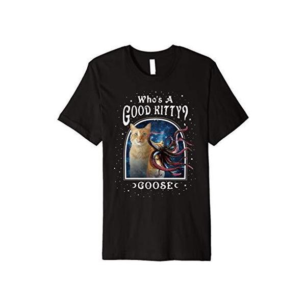 Tシャツ キャラクター ファッション トップス 海外モデル W54P7WZNKE1 Captain Marvel Who's A Good Kitty Goose Cosmic Portrait Premium T-Shirt海外限定品を迅...