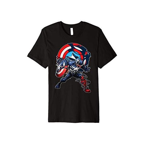 マーベル Maevel スパイダーマン マキシマムヴェノム ヴェノム化したキャプテンアメリカ 半袖Tシャツ キッズ6-6x 【日本サイズ110-120相当】 ネイビー ファッション トップス アメリカTシャツ キャラクター ファッション ト...