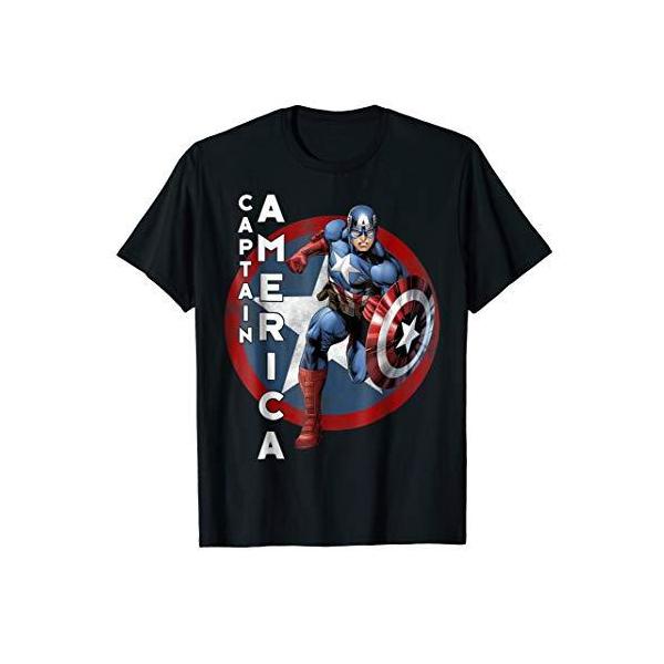マーベル Maevel キャプテンアメリカ 半袖Tシャツ メンズ 【Sサイズ】 ブラック ファッション トップス アメリカTシャツ キャラクター ファッション トップス 海外モデル EJKY3EWTG09 Marvel Avengers V...