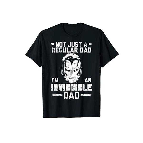 Tシャツ キャラクター ファッション トップス 海外モデル WHKZ1X6ESRQ Marvel Father's Day Iron Man Invincible Dad Distressed T-Shirt海外限定品を迅速輸入！5〜15営...