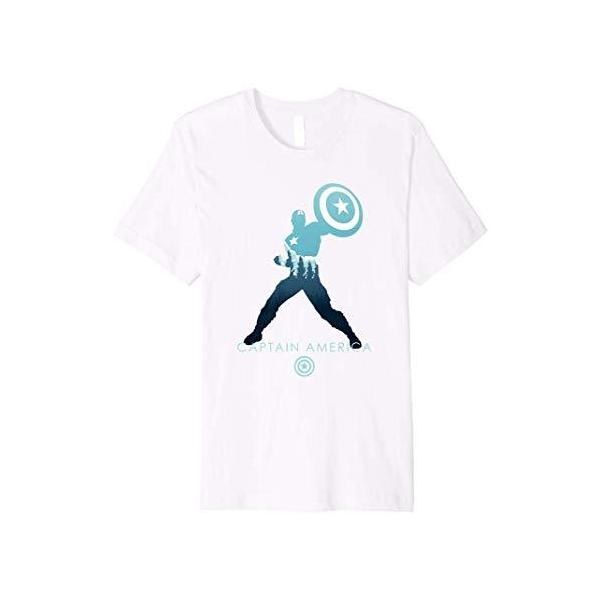 マーベル Maevel キャプテンアメリカ シルエット 半袖Tシャツ レディース 【Sサイズ】 ホワイト ファッション トップス アメリカTシャツ キャラクター ファッション トップス 海外モデル 65CSE8R4KD6 Marvel Ca...