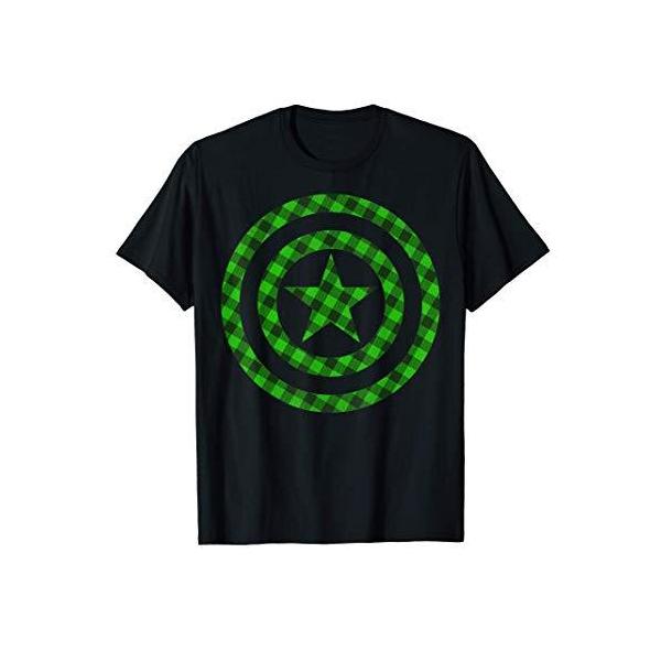 Tシャツ キャラクター ファッション トップス 海外モデル 6JYRWM1AQYX Marvel St. Patrick's Day Captain America Plaid Logo T-Shirt海外限定品を迅速輸入！5〜15営業日に...