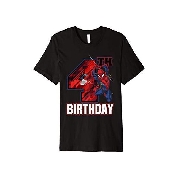マーベル Marvel スパイダーマン ウェブスイング 4歳の誕生日 半袖Tシャツ メンズ 【Sサイズ】 ブラック ファッション トップス アメリカTシャツ キャラクター ファッション トップス 海外モデル E2BBT5Y0QNV Marv...