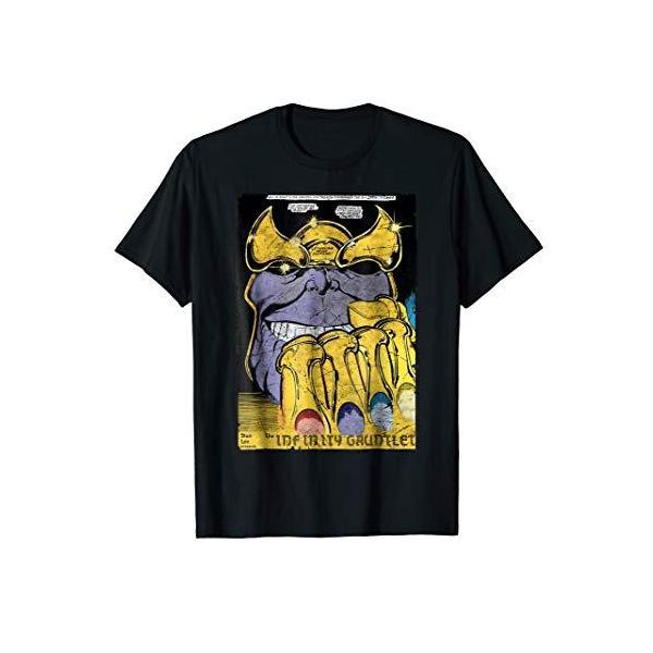 Tシャツ キャラクター ファッション トップス 海外モデル GA9733KQ630 Marvel Comics Retro Classic Thanos Infinity Gauntlet Cover T-Shirt海外限定品を迅速輸入！5...