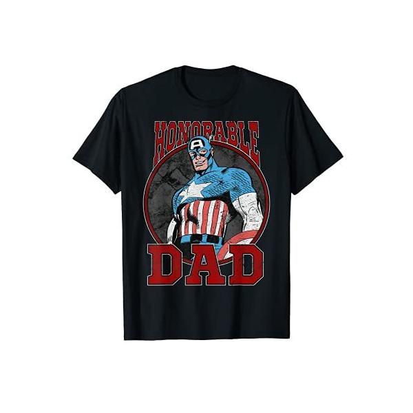 Tシャツ キャラクター ファッション トップス 海外モデル G453NG2RYH0 Marvel Comics Father's Day Captain America Honorable Dad T-Shirt海外限定品を迅速輸入！5〜1...