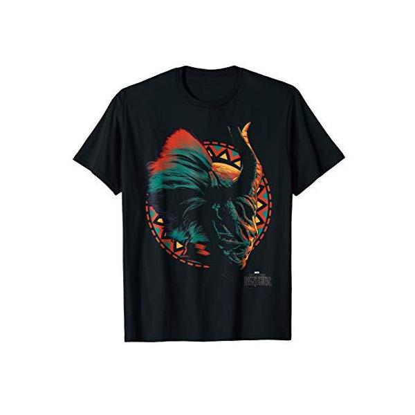 Tシャツ キャラクター ファッション トップス 海外モデル C0CA16YASW0 Marvel Black Panther Movie Killmonger Mask Profile T-Shirt T-Shirt海外限定品を迅速輸入！5...