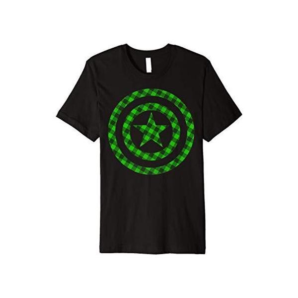 Tシャツ キャラクター ファッション トップス 海外モデル 2PCBTNS457Y Marvel St. Patrick's Day Captain America Plaid Logo Premium T-Shirt海外限定品を迅速輸入！...