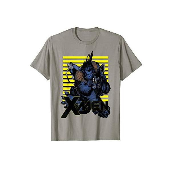Tシャツ キャラクター ファッション トップス 海外モデル WHM6K6B1NFC Marvel X-Men The Beast Yellow Fanned Intro Graphic T-Shirt T-Shirt海外限定品を迅速輸入！5...
