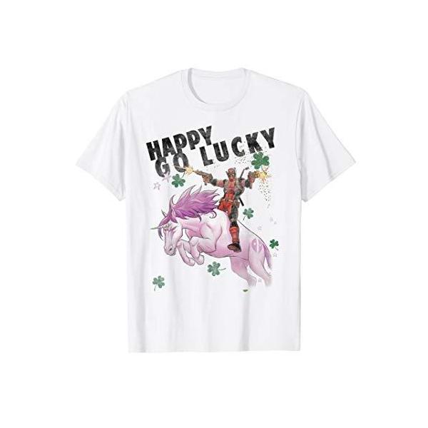 Tシャツ キャラクター ファッション トップス 海外モデル JQ3J22YMJSD Marvel Comics Deadpool St. Patrick's Day Happy Go Lucky T-Shirt海外限定品を迅速輸入！5〜15...