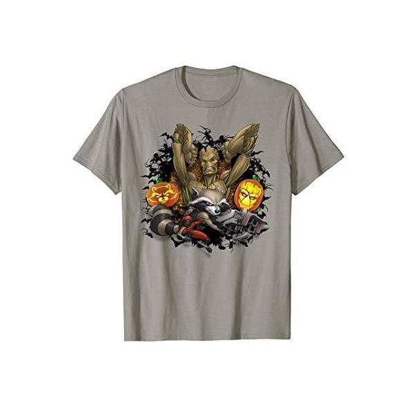 Tシャツ キャラクター ファッション トップス 海外モデル 6QQ8SXCA3V4 Marvel Groot and Rocket Racoon Jack-o'-Lantern Halloween T-Shirt海外限定品を迅速輸入！5〜1...