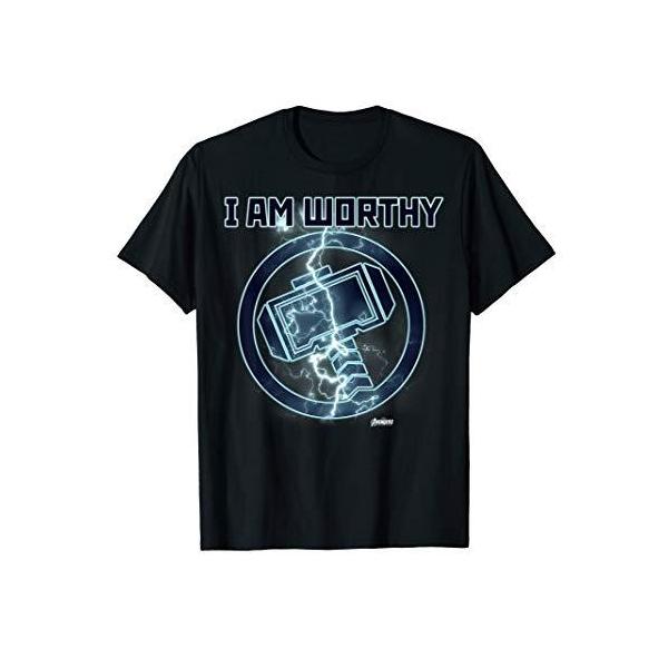 Tシャツ キャラクター ファッション トップス 海外モデル 2NQV98XXNAB Marvel Avengers Endgame Captain America I Am Worthy Symbol T-Shirt海外限定品を迅速輸入！5...