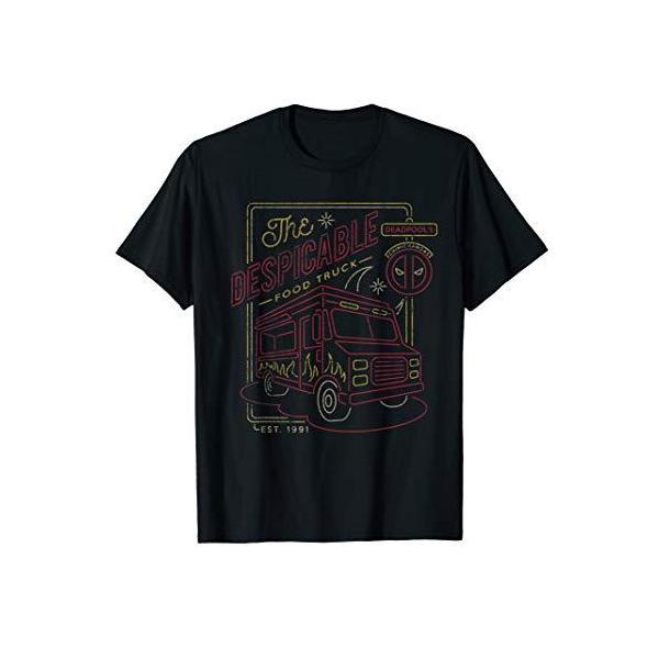 Tシャツ キャラクター ファッション トップス 海外モデル M5KJYZVRP09 Marvel Deadpool Chimichangas Despicable Food Truck T-Shirt海外限定品を迅速輸入！5〜15営業日にて...