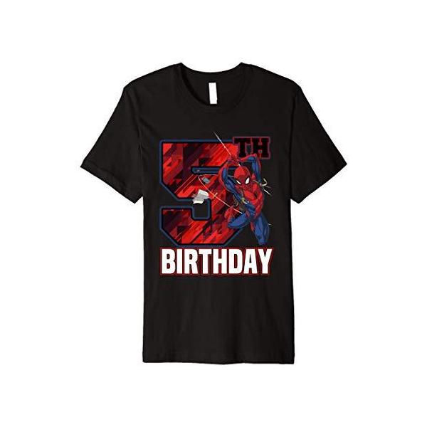 マーベル Marvel スパイダーマン ウェブスイング 5歳の誕生日 半袖Tシャツ メンズ 【Sサイズ】 ブラック ファッション トップス アメリカTシャツ キャラクター ファッション トップス 海外モデル RJ0GJBB9BQF Marv...