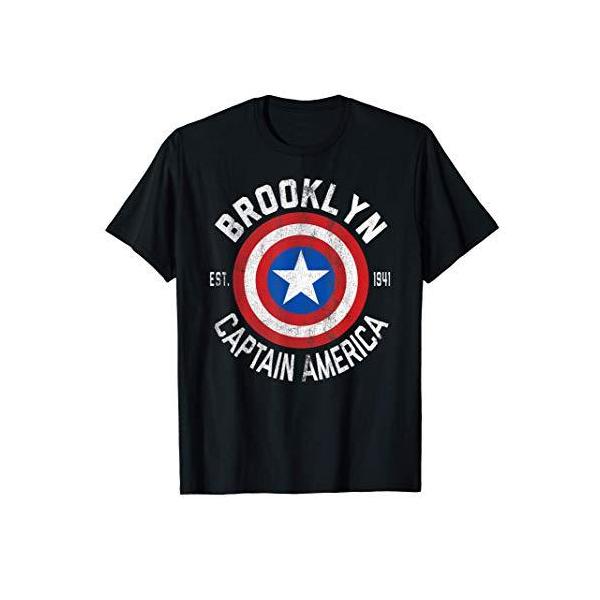 Tシャツ キャラクター ファッション トップス 海外モデル CJ78BFRRRG6 Marvel Comics Retro Classic Captain America Brooklyn Shield T-Shirt海外限定品を迅速輸入！...