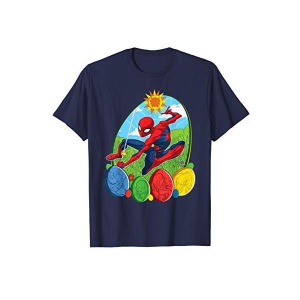 マーベル Maevel スパイダーマン ヴィランズ イースターエッグ 半袖Tシャツ キッズ6-6x 【日本サイズ110-120相当】 ネイビー ファッション トップス アメリカTシャツ キャラクター ファッション トップス 海外モデル PB...