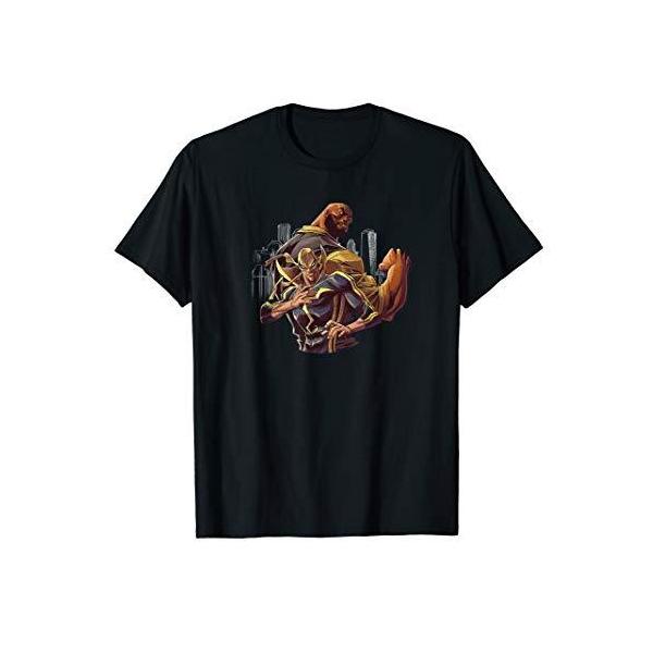 マーベル Marvel ザ・ディフェンダーズ ルーク・ケイジ アイアン・フィスト 半袖Tシャツ キッズ6-6x 【日本サイズ110-120相当】 ブラック ファッション トップス アメリカTシャツ キャラクター ファッション トップス 海外...