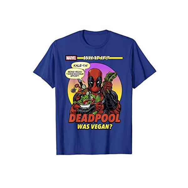 マーベル Marvel デッドプールはビーガンでした？ 半袖Tシャツ メンズ 【Sサイズ】 ブルー ファッション トップス アメリカTシャツ キャラクター ファッション トップス 海外モデル THQP7XWP6SH Marvel What ...
