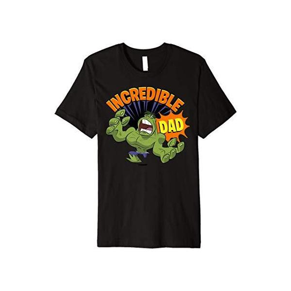Tシャツ キャラクター ファッション トップス 海外モデル TZS8QV4E2X7 Marvel Father's Day Hulk Incredible Dad Action Pose Word Pop Premium T-Shirt海外...