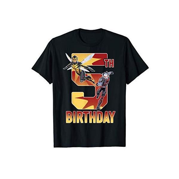 マーベル Marvel アントマン &amp; ワスプ 5歳誕生日 半袖Tシャツ メンズ 【Sサイズ】 ブラック ファッション トップス アメリカTシャツ キャラクター ファッション トップス 海外モデル WK9ASNYE1TQ Marve...