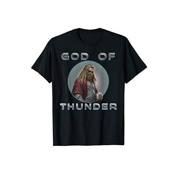 Tシャツ キャラクター ファッション トップス 海外モデル MQPJG9GWFP2 Marvel Avengers: Endgame Thor God Of Thunder Circle Portrait T-Shirt海外限定品を迅速輸入...