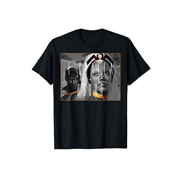 Tシャツ キャラクター ファッション トップス 海外モデル EE1N9NZG5CV Marvel T'Challa And Ororo Text Overlay Portrait T-Shirt海外限定品を迅速輸入！5〜15営業日にて発送し...