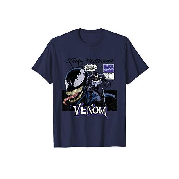 Tシャツ キャラクター ファッション トップス 海外モデル E8JRXRTH2W1 Marvel Venom Comic Lethal Protector Distressed T-Shirt海外限定品を迅速輸入！5〜15営業日にて発送しま...