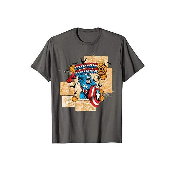 Tシャツ キャラクター ファッション トップス 海外モデル 2Y5RBZG5BCK Marvel Captain America Halloween Comic Panel Retro T-Shirt T-Shirt海外限定品を迅速輸入！5...