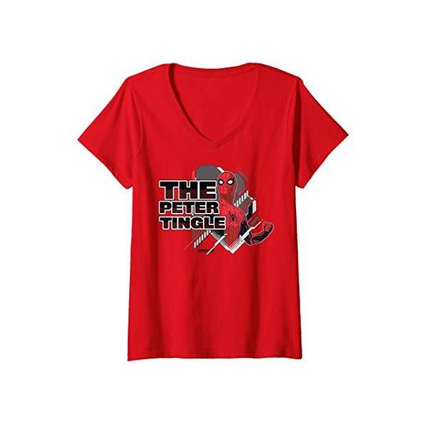 Tシャツ キャラクター ファッション トップス 海外モデル YW9RXEZYS1N Marvel Spider-Man Far From Home Peter Tingle Action Portrait V-Neck T-Shirt海外限...