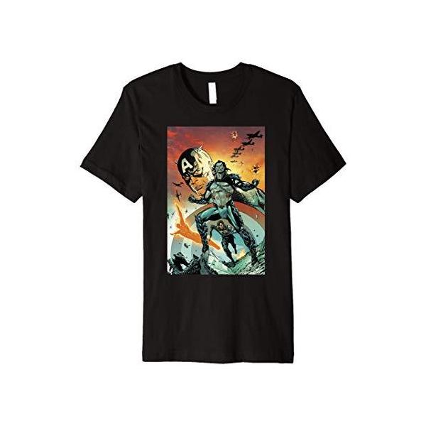 Tシャツ キャラクター ファッション トップス 海外モデル ESV3RZAF767 Marvel Comixology Captain America And Namor Comic Cover Premium T-Shirt海外限定品を迅...