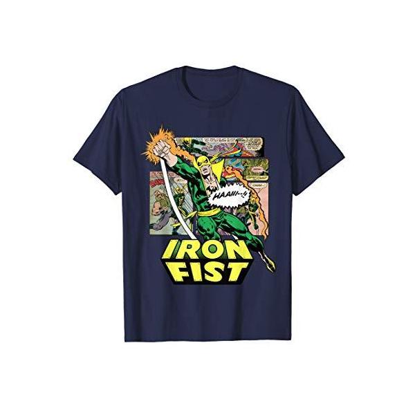 Tシャツ キャラクター ファッション トップス 海外モデル 20MH85BMGYX Marvel Comics Retro Classic Iron Fist Comic Book Punch Up T-Shirt海外限定品を迅速輸入！5〜...