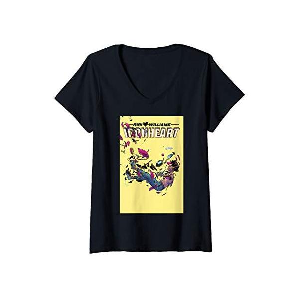 Tシャツ キャラクター ファッション トップス 海外モデル JBPDRJD2BQG Womens Marvel Comixology The Fall Of Iron Heart Comic Book Cover V-Neck T-Shir...