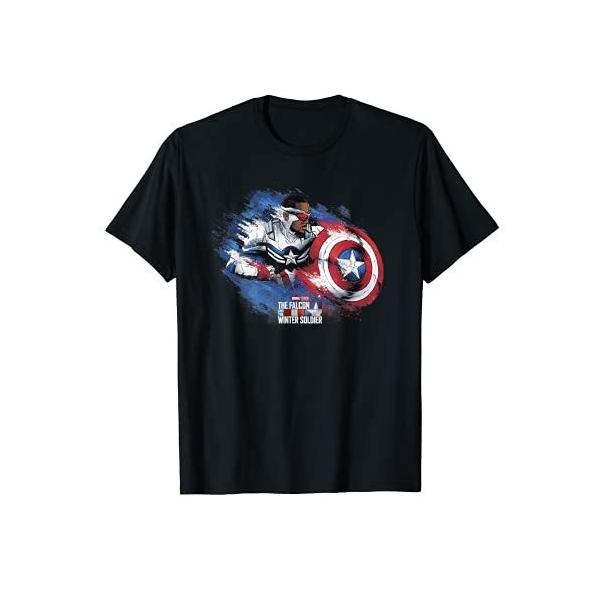 Tシャツ キャラクター ファッション トップス 海外モデル 892EZZCY8WQ Marvel Falcon Winter Soldier Sam Captain America Paint Swipe T-Shirt海外限定品を迅速輸入...