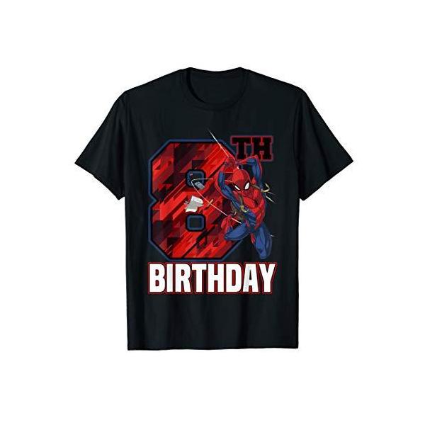 マーベル Marvel スパイダーマン ウェブスイング 8歳の誕生日 半袖Tシャツ メンズ 【Sサイズ】 ブラック ファッション トップス アメリカTシャツ キャラクター ファッション トップス 海外モデル 0CE6QWKDGSS Marv...
