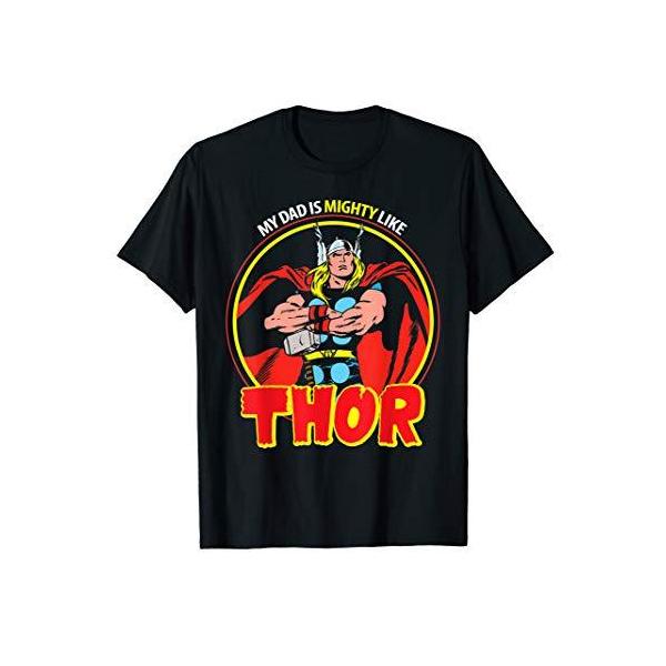 Tシャツ キャラクター ファッション トップス 海外モデル 00B0N7BG262 Marvel My Dad Is Mighty Like Thor Father's Day T-Shirt海外限定品を迅速輸入！5〜15営業日にて発送しま...