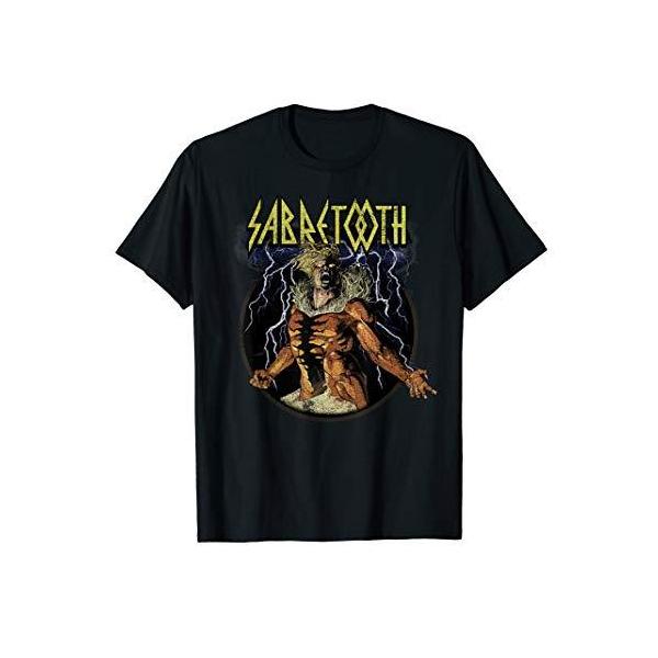 Tシャツ キャラクター ファッション トップス 海外モデル G4XT6WBN04K Marvel X-Men Sabretooth Epic Lightning Vintage Rock T-Shirt T-Shirt海外限定品を迅速輸入！...