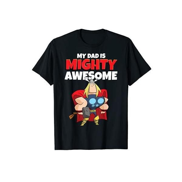 Tシャツ キャラクター ファッション トップス 海外モデル 8RC7SWJX00P Marvel Father's Day My Dad Is Mighty Awesome Thor Portrait T-Shirt海外限定品を迅速輸入！5...