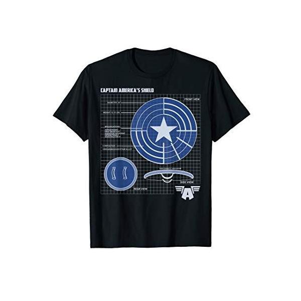Tシャツ キャラクター ファッション トップス 海外モデル 8WXF6XZAFSE Marvel Avengers Captain America Shield Schematics T-Shirt海外限定品を迅速輸入！5〜15営業日にて発...