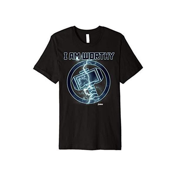 Tシャツ キャラクター ファッション トップス 海外モデル JYMFY6HRVKH Marvel Avengers Endgame Captain America I Am Worthy Symbol Premium T-Shirt海外限定...